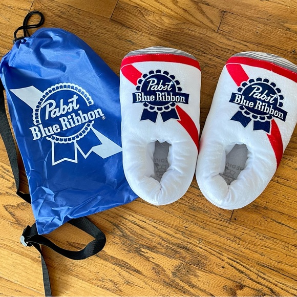 Pabst Blue Ribbon | Shoes | Pabst Blue Ribbon Beer Can Slippers Draw ...